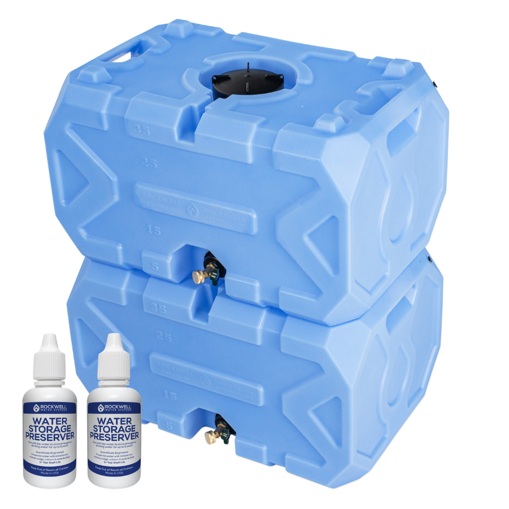 Exodus 35 Gallon – 2 Pack Bundle + 2 Water Preservers – Rockwell Water